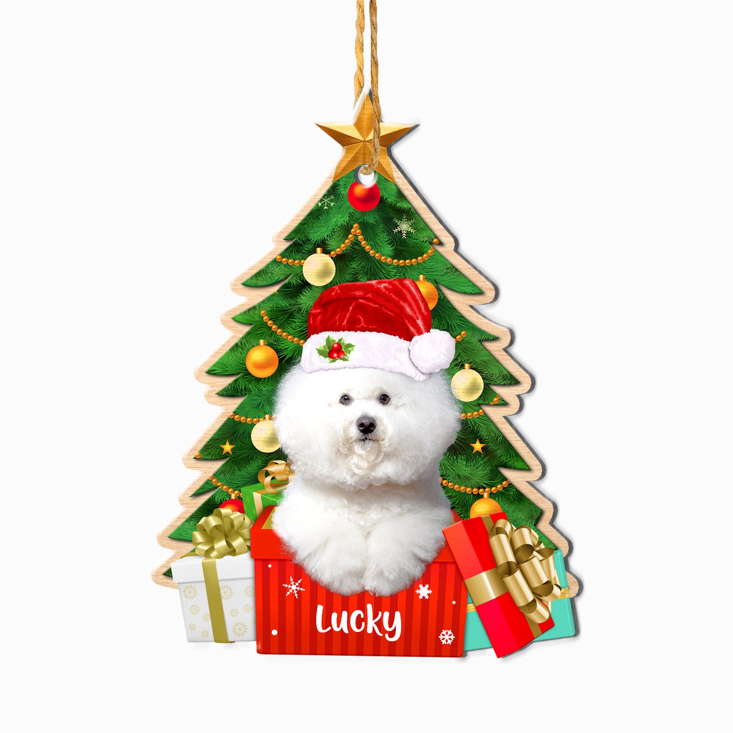 Personalized Bichon Frise Christmas Tree Aluminum Ornament ...