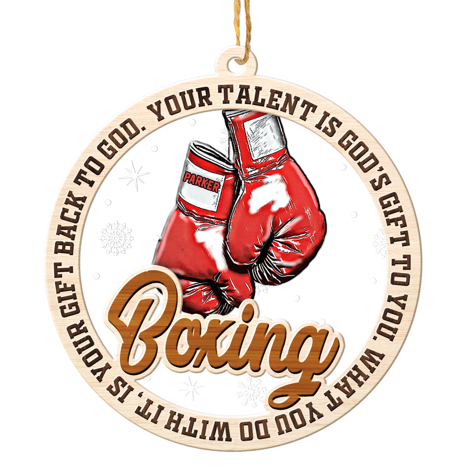 Personalized Boxing 2-Layer Wood & Acrylic Christmas Ornament ...