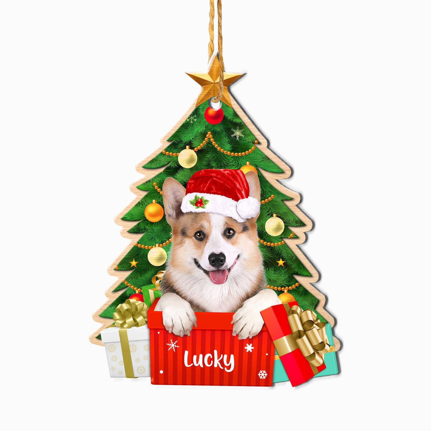 Personalized Corgi Christmas Tree Aluminum Ornament – PERSONALIZEDWITCH