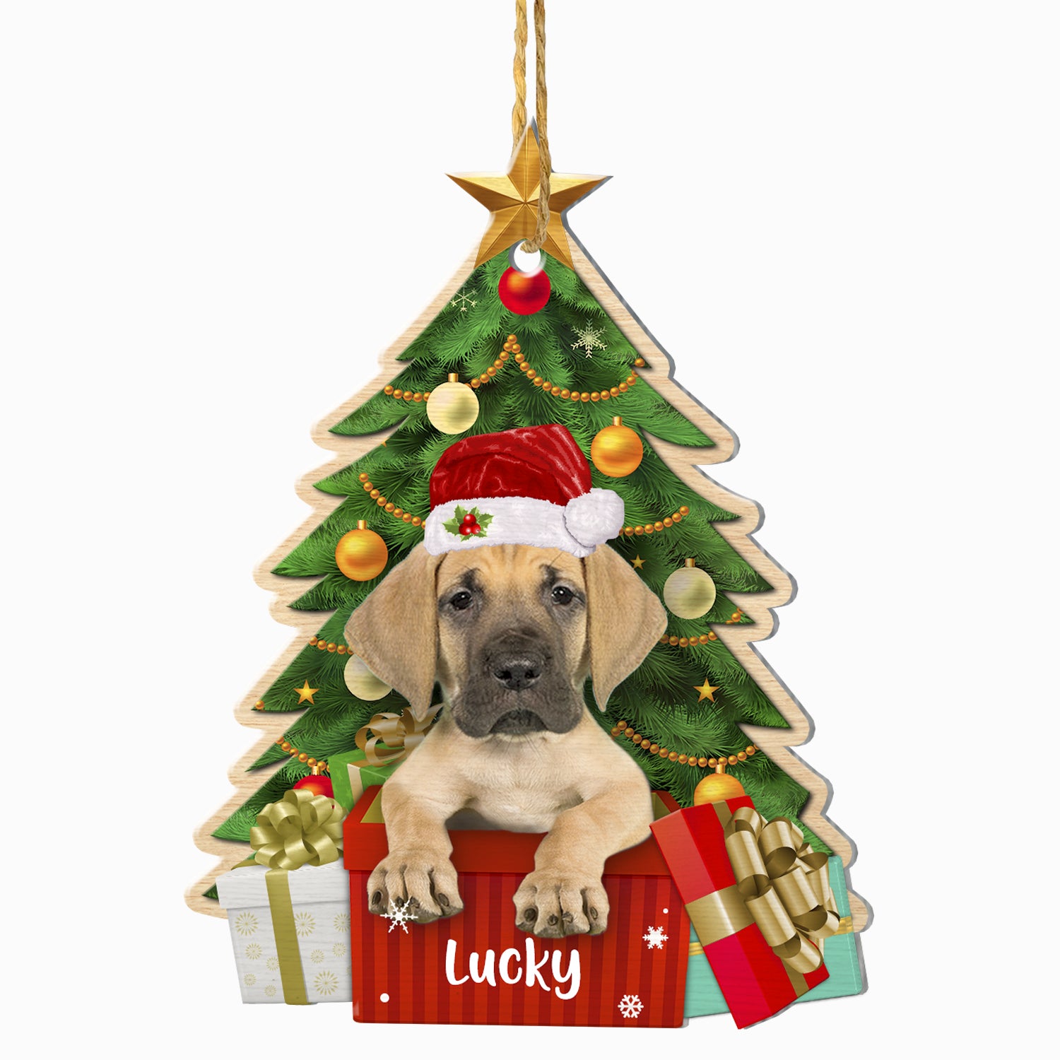 Personalized Great Dane Christmas Tree Aluminum Ornament ...