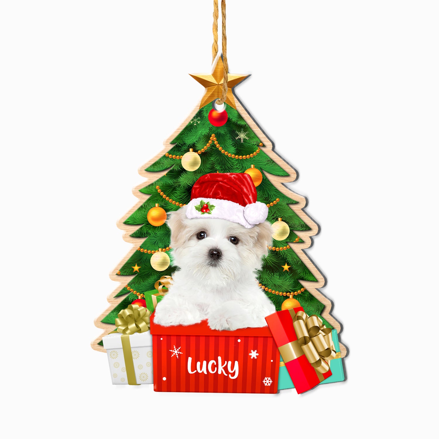 Personalized Maltese Christmas Tree Aluminum Ornament – PERSONALIZEDWITCH