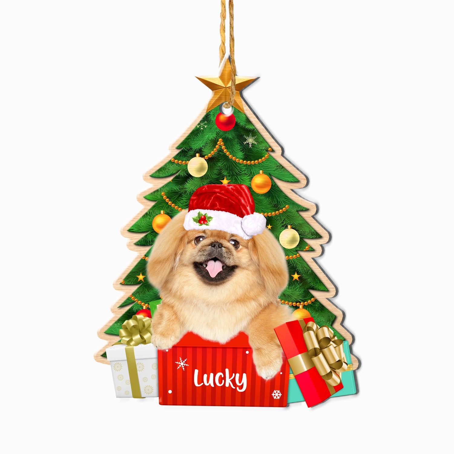 Personalized Pekingese Christmas Tree Aluminum Ornament – PERSONALIZEDWITCH