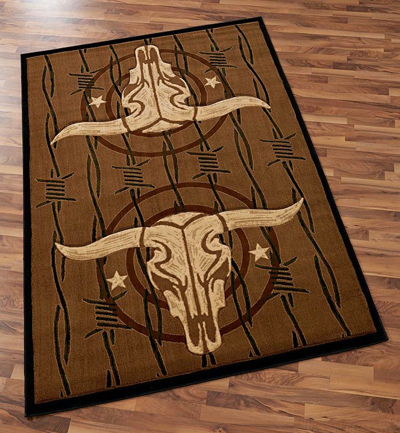 Bull Skull Western Cowboy Rectangle Rug – PERSONALIZEDWITCH