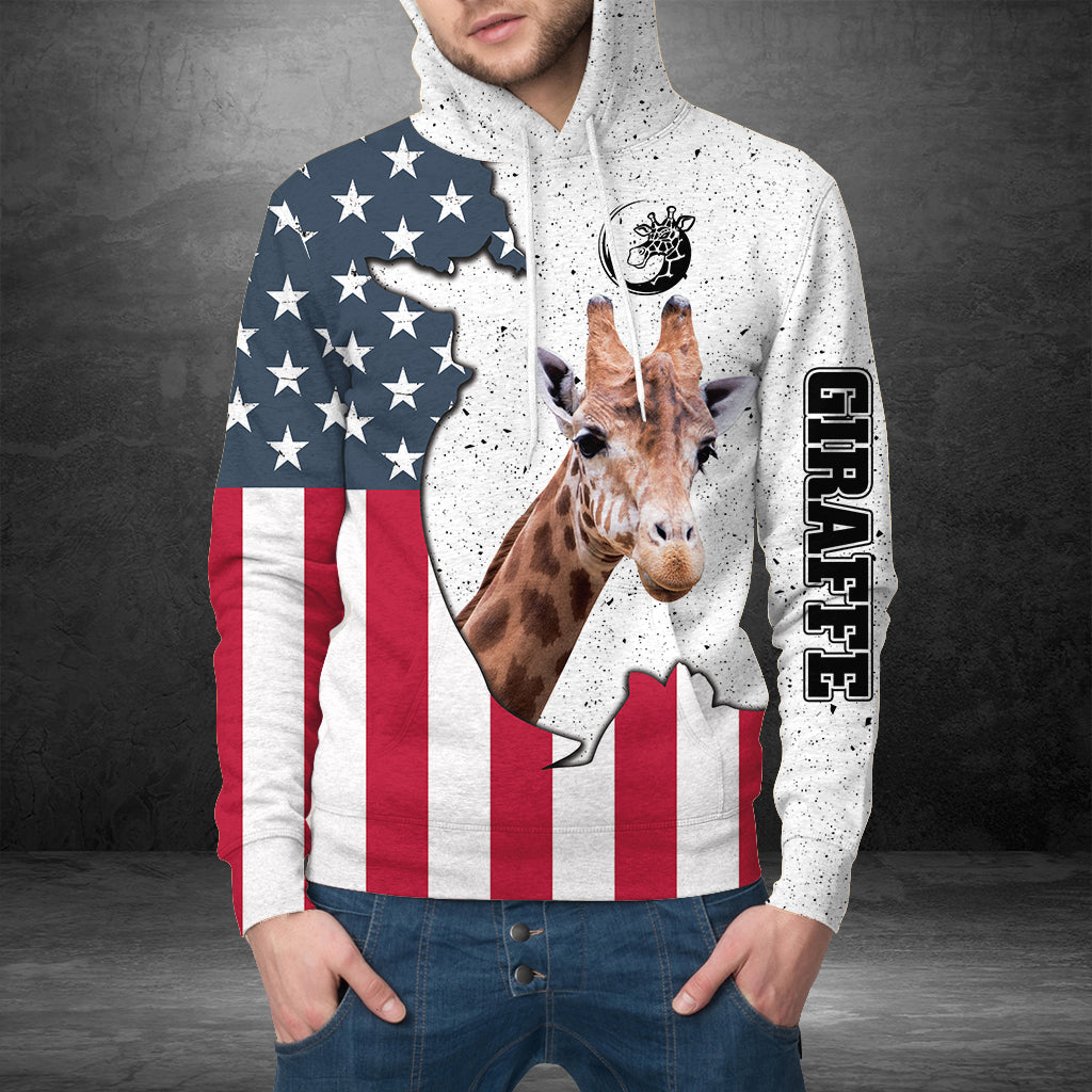 Giraffe US Flag G51113 - All Over Print Unisex Hoodie – PERSONALIZEDWITCH