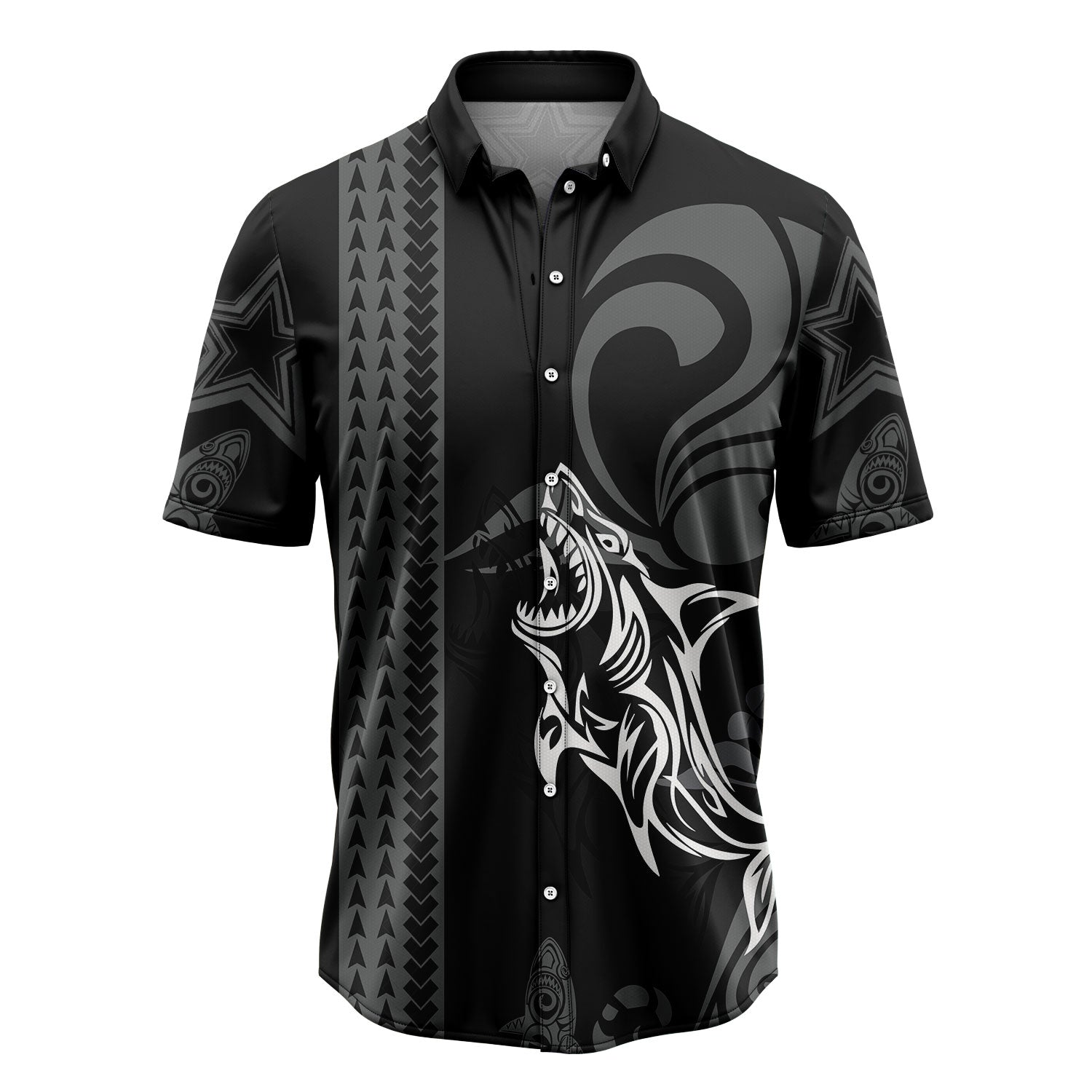 Tribal Shark Pattern Hawaiian Shirt – PERSONALIZEDWITCH