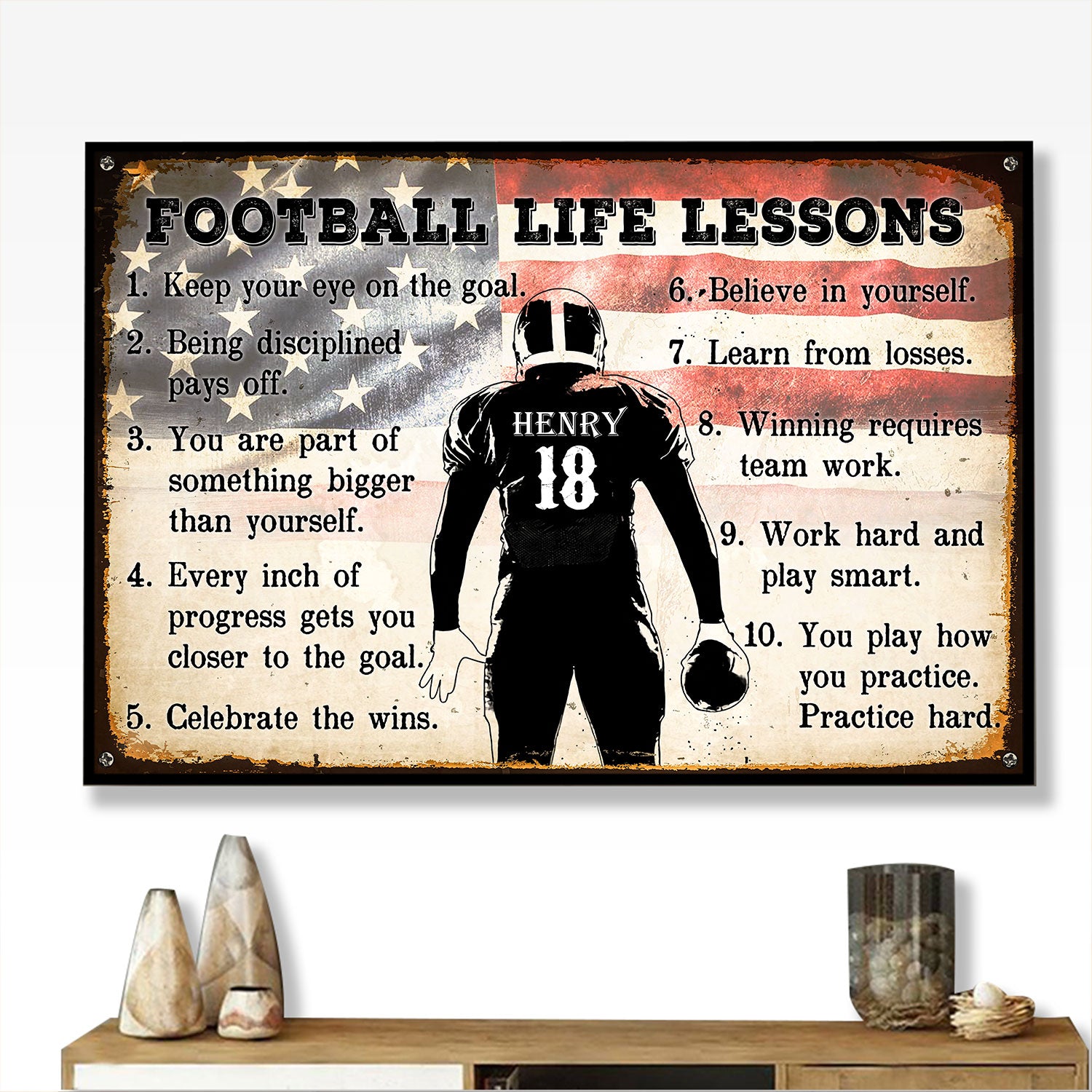 Football Life Lessons 2 - Personalizedwitch Poster For Football Player ...