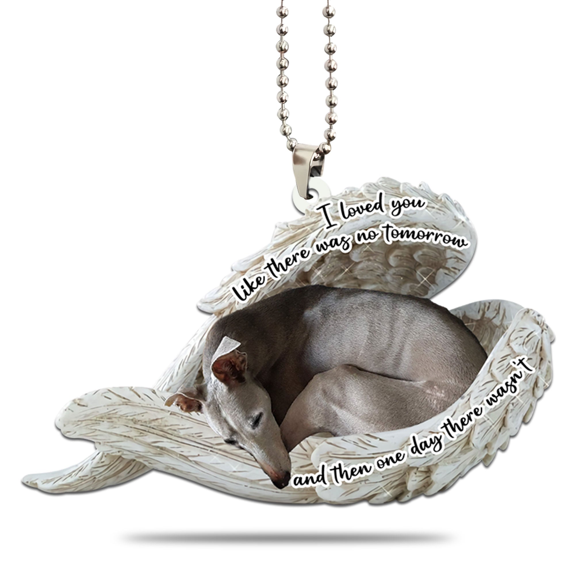 Whippet Sleeping Angel Dog Personalizedwitch Flat Car Memorial Ornamen ...